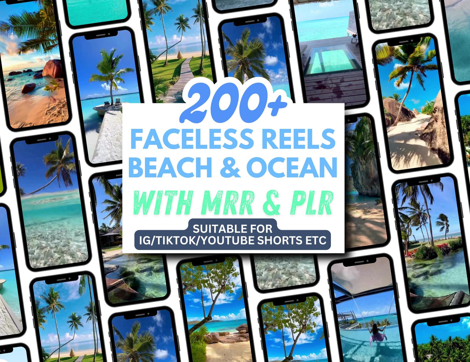 200 Beach Video Reels | Mega Faceless Bundle | Faceless Holiday and ...