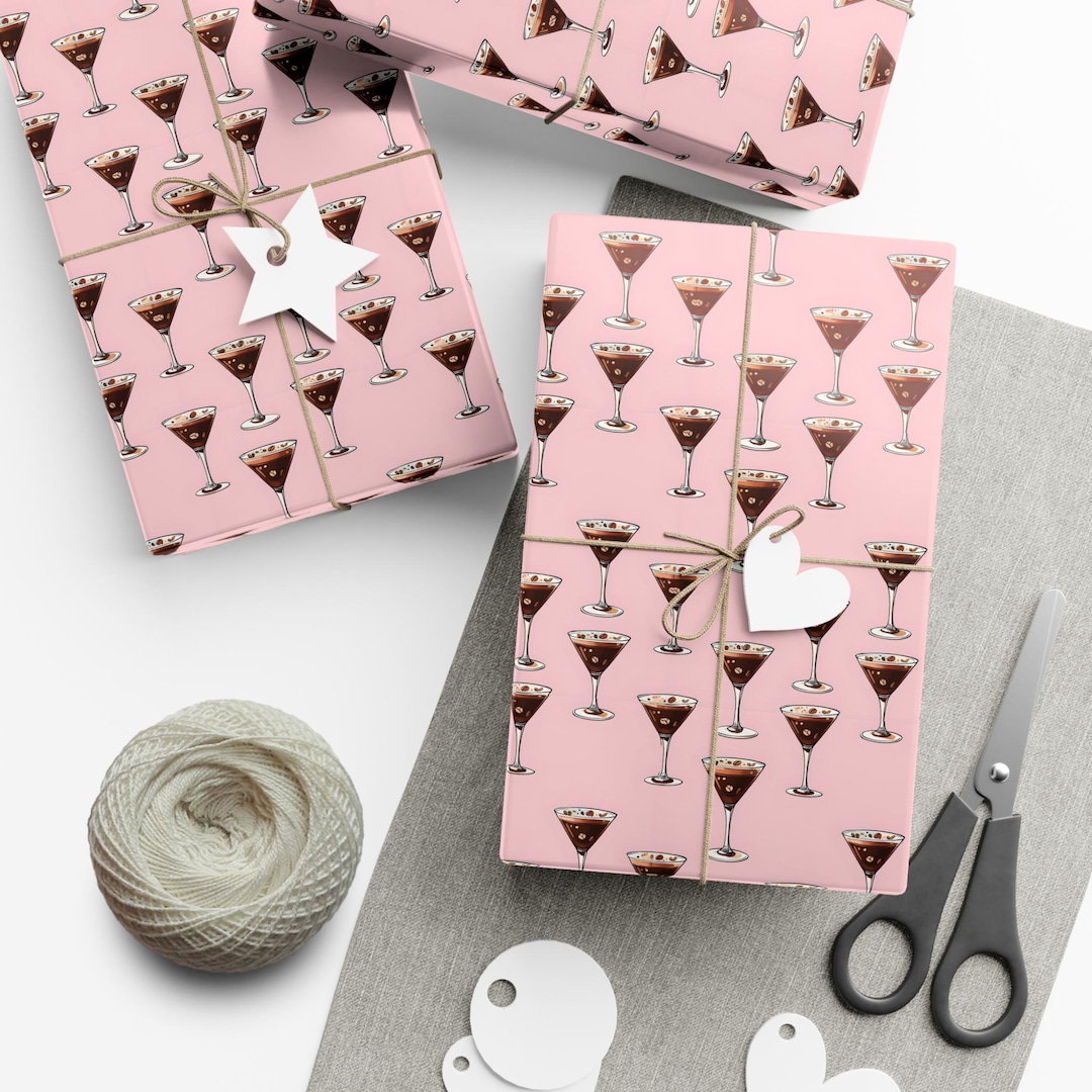 Espresso Martini Wrapping Paper, Party Gift Wrap, Basic Girl Gift ...