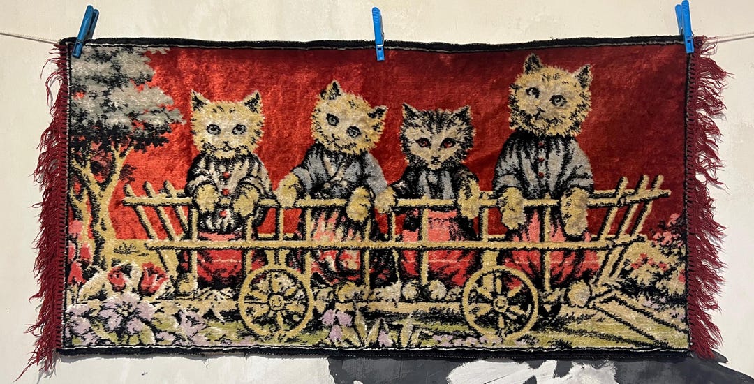 Vintage Soviet Carpet Tapestry Panel Russian Three Cats USSR - Etsy