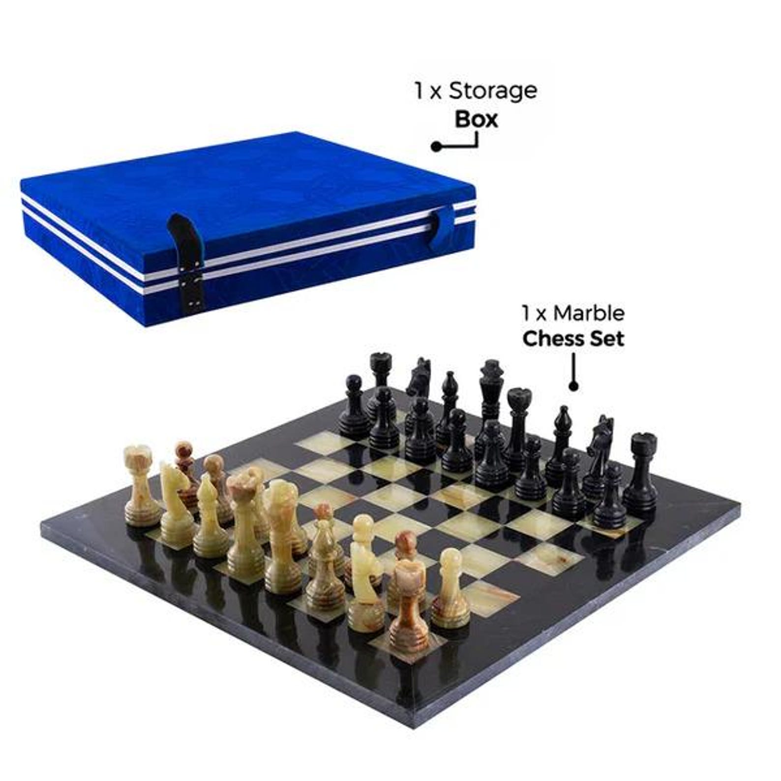 Handmade Marble Chess Set Premium Quality Marble Chess 15''x15'' Chess ...