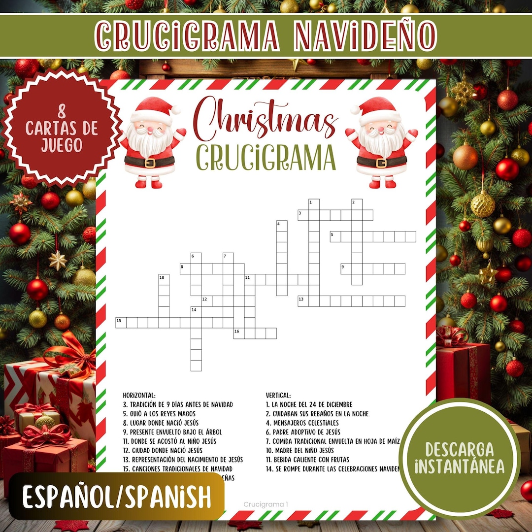 Crucigramas De Navidad – 8 Diseños Listos Para Descargar E Imprimir - Etsy
