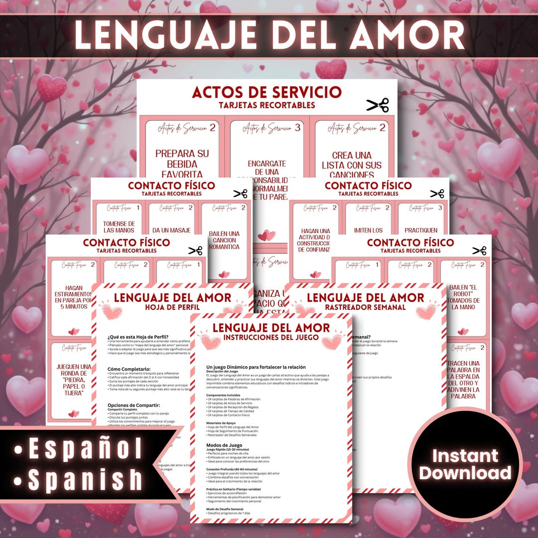Juego De Cartas De Lenguaje Del Amor | Imprimible Para Fortalecer La ...