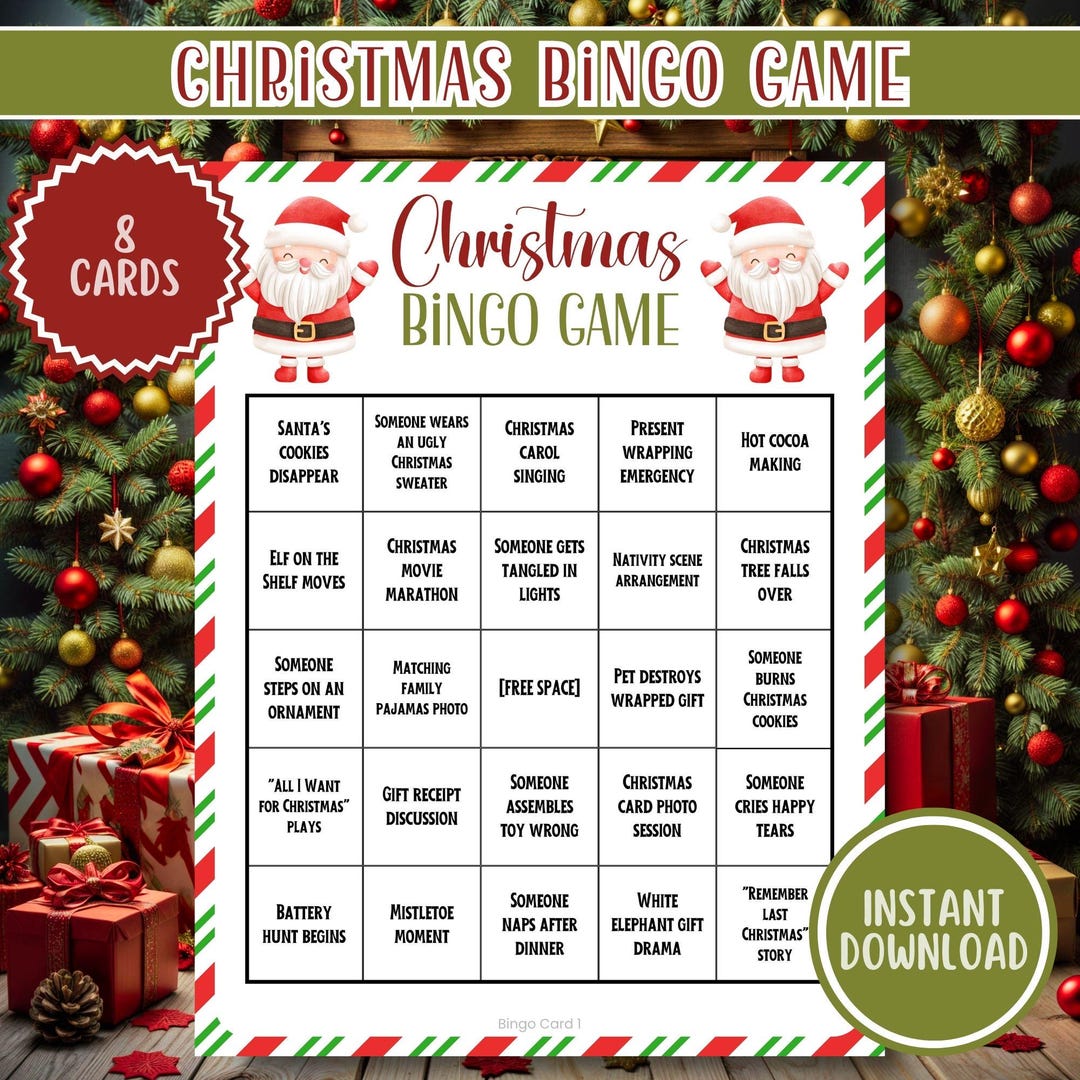 Christmas Bingo Cards | Printable Christmas Game | Funny Holiday Party ...