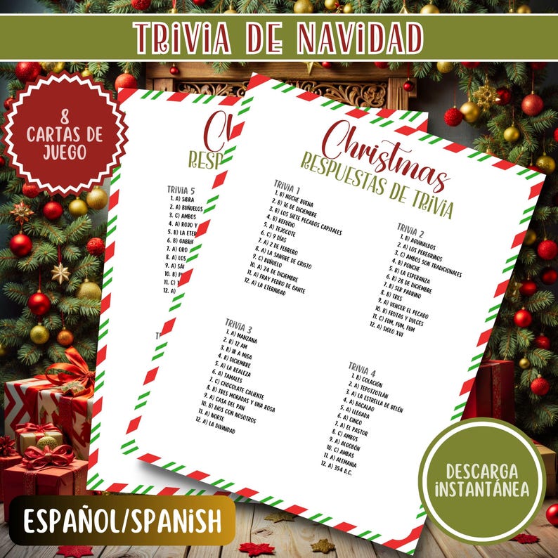 Juegos Para Fiesta De Navidad | Trivia Navideña Imprimible | Diversión ...