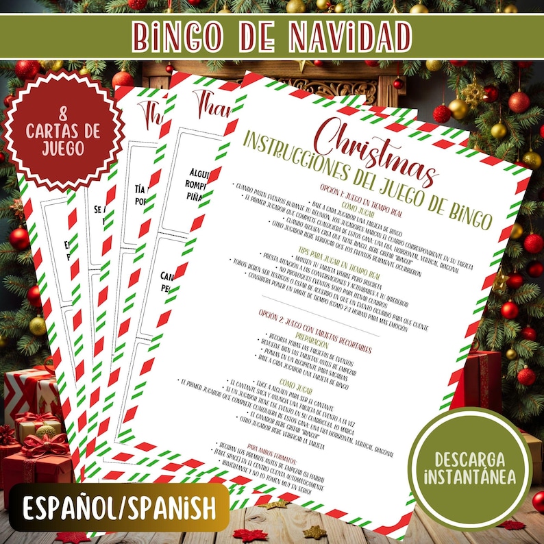 Bingo Navideño Para Imprimir Juego De Bingo Navidad Divertido Juego ...