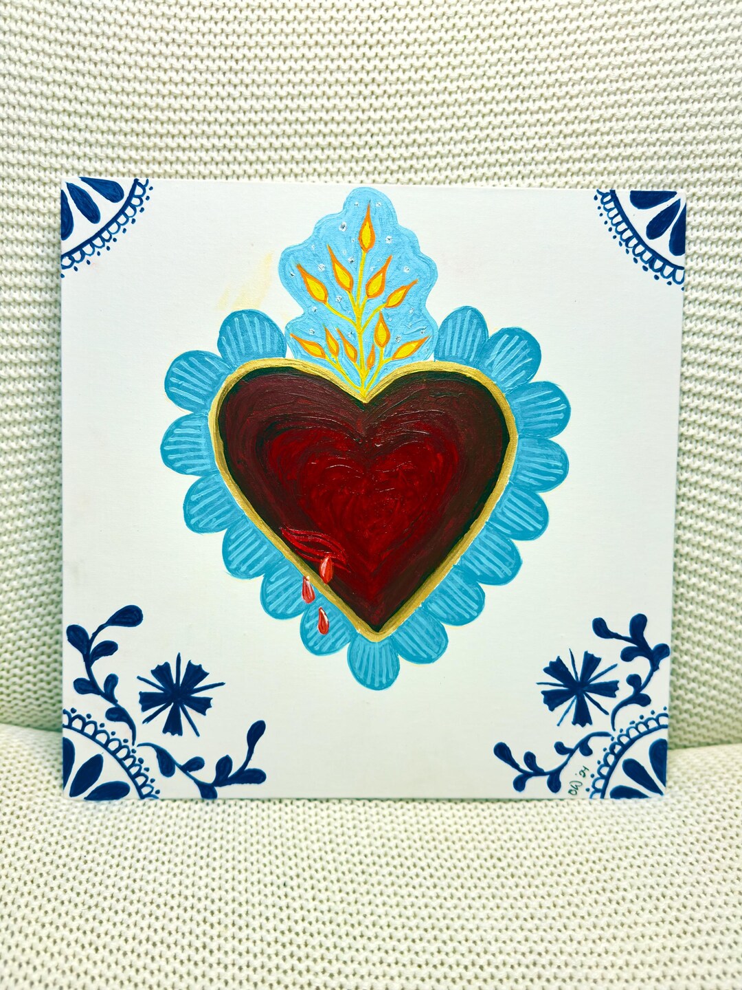 Abstract | Sacred Heart Painting | Modern Religious Art | Vibrant ...