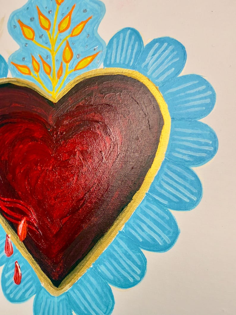 Abstract | Sacred Heart Painting | Modern Religious Art | Vibrant ...