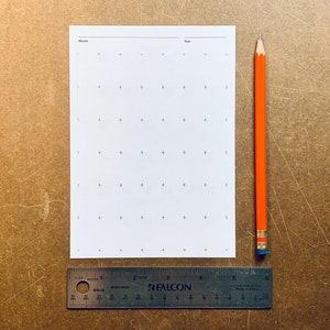 Fillable 5x7 Monthly Calendar Template | Etsy