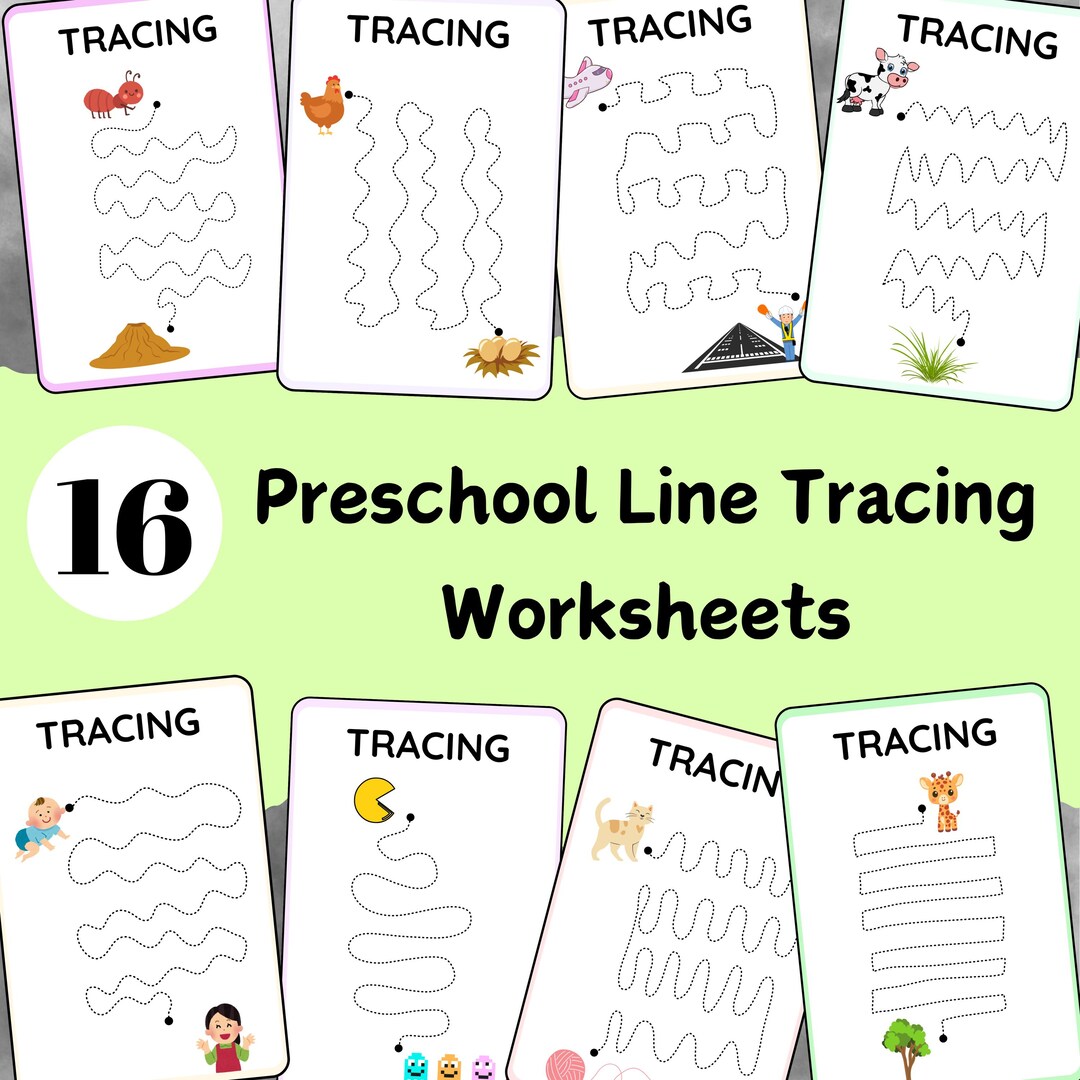Preschool Line Tracing Worksheets, Lines Trace Pages Printable ...