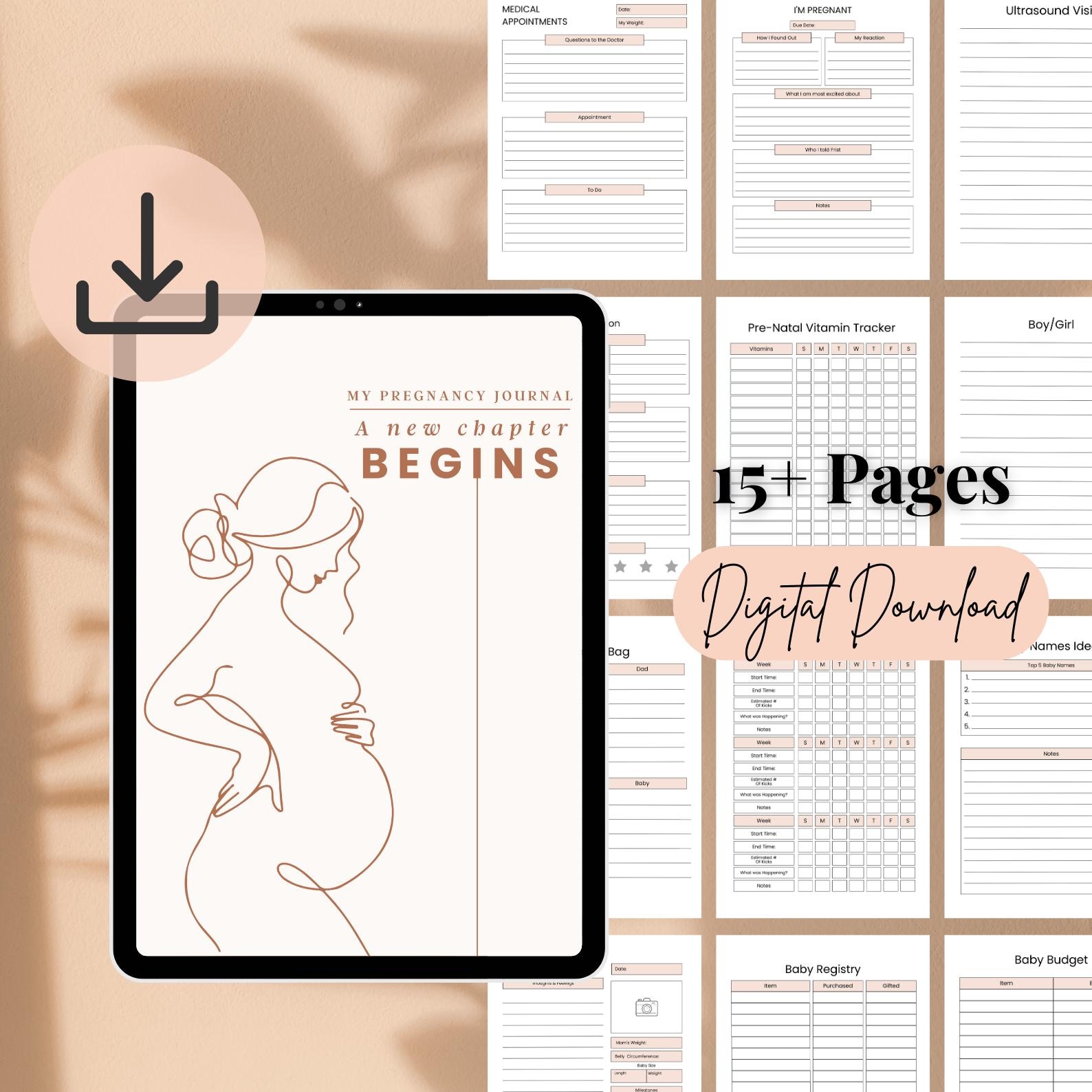 Digital Pregnancy Journal, New Mom Planner (PDF) - Etsy