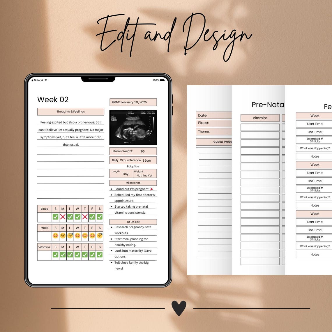 Digital Pregnancy Journal, New Mom Planner (PDF) - Etsy