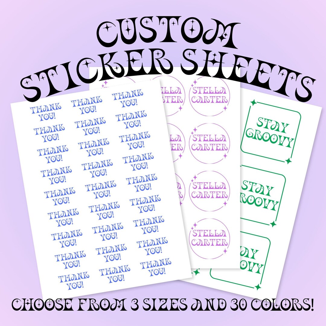 Custom Vinyl Stickers: Groovy Sparkle Font, Water-resistant Labels - Etsy