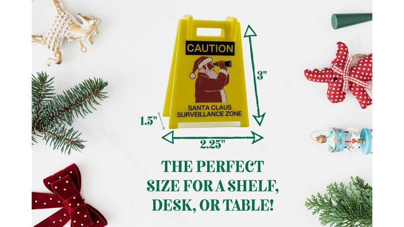 CAUTION: Santa Claus Surveillance Zone Miniature Sign | Funny Christmas ...