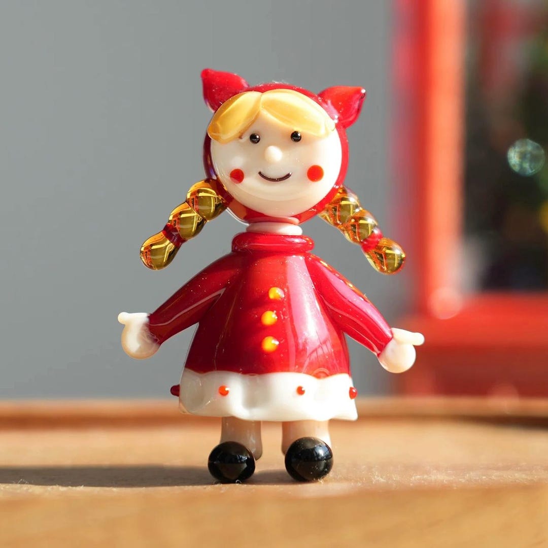 Cute Little Girl Glass Statue Handmade Glass Figure Statue Glass Statue ...