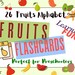 Fruits Alphabet Flashcards for Kids | Illustrated Vocabulary Flashcards ...