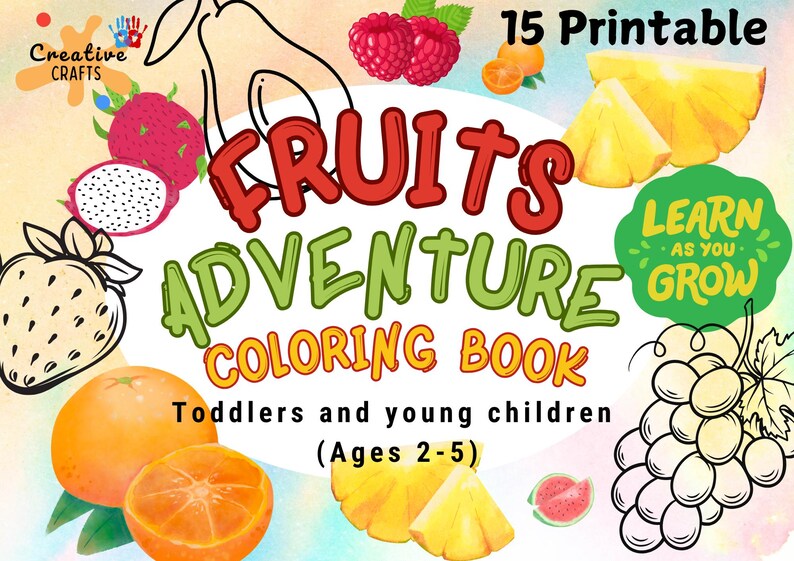 Cute Fruits Coloring Pages for Kids | Fun and Easy Printable Coloring ...