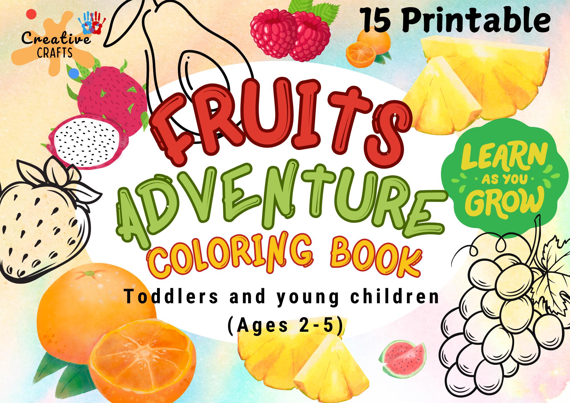 Cute Fruits Coloring Pages for Kids | Fun and Easy Printable Coloring ...