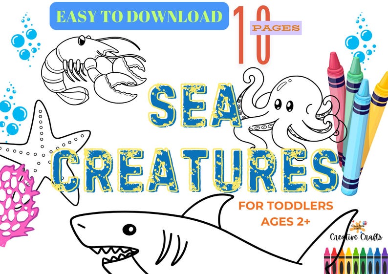 10 Fun Sea Creatures Coloring Pages | Aquatic Animals for Kids ...