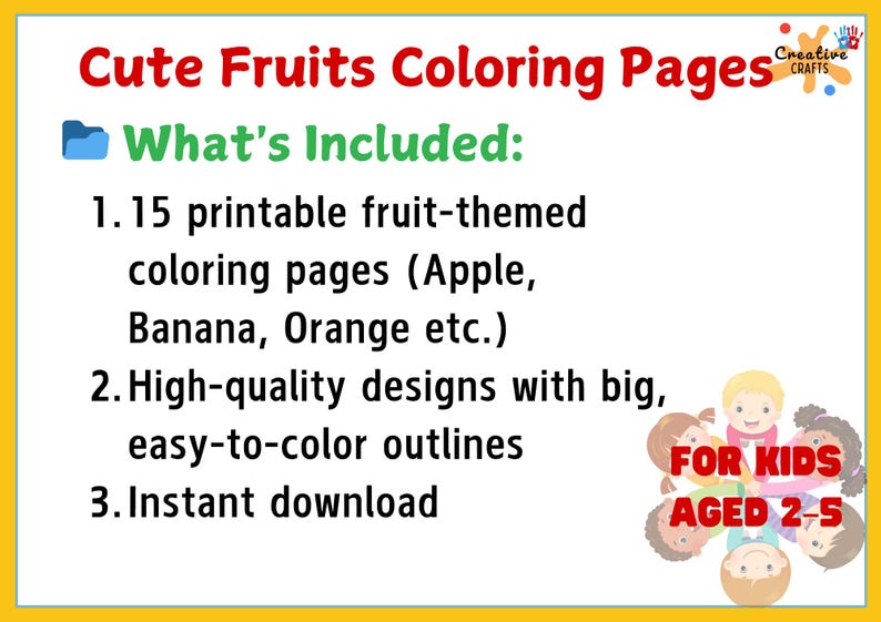 Cute Fruits Coloring Pages for Kids | Fun and Easy Printable Coloring ...