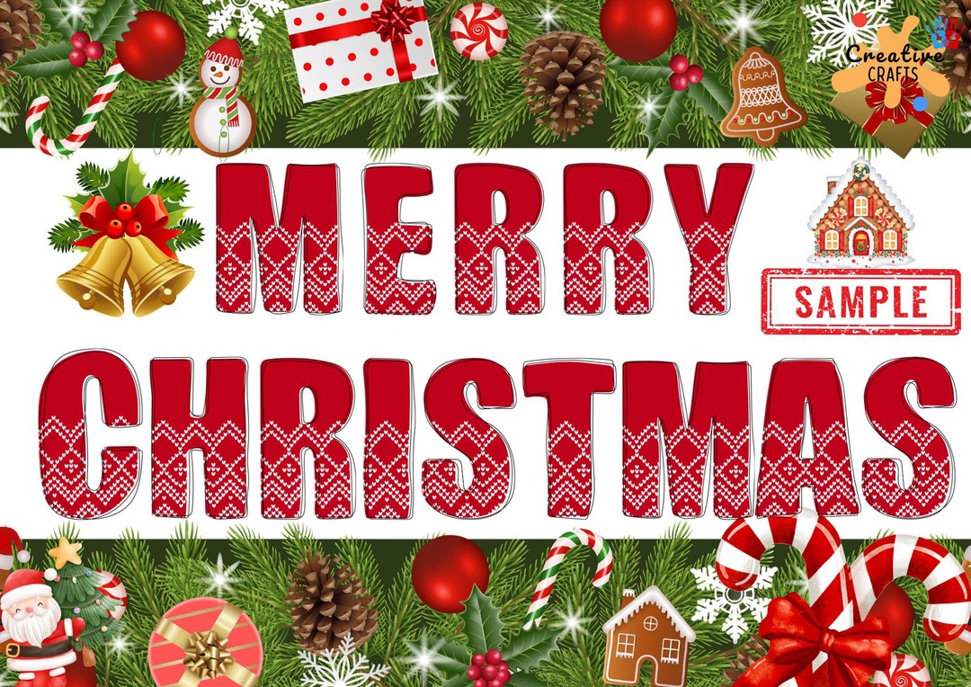 Merry Christmas Individual Letter Printable | Festive Holiday Banner ...