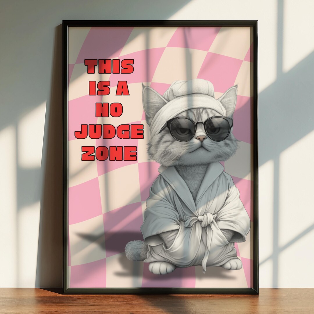 No Judge Zone Funny Bathroom Digital Art, Printable Wall Art, Funny Loo ...