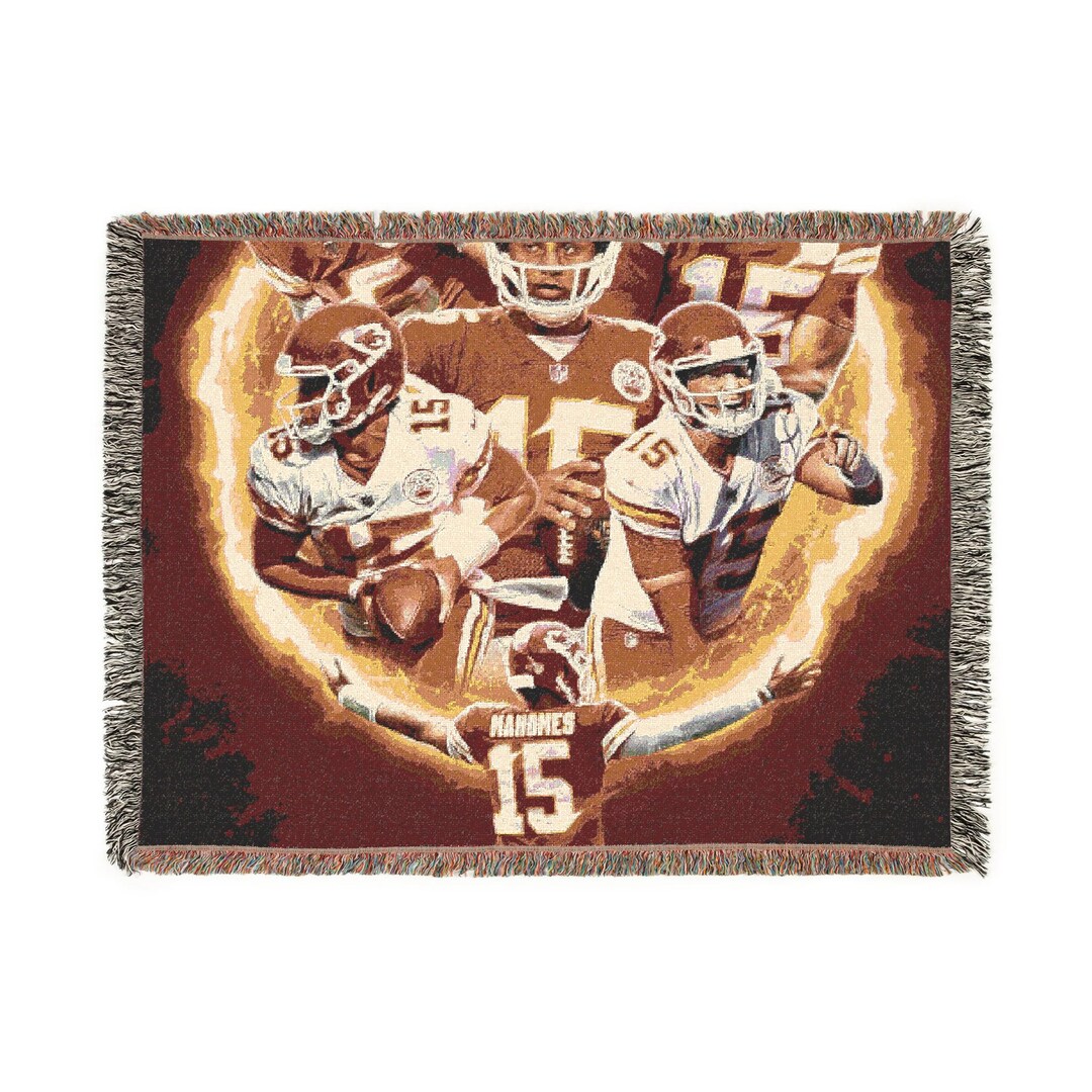 Woven Blanket KC Chiefs Patrick Mahomes 15, NFL Football Team Blanket ...