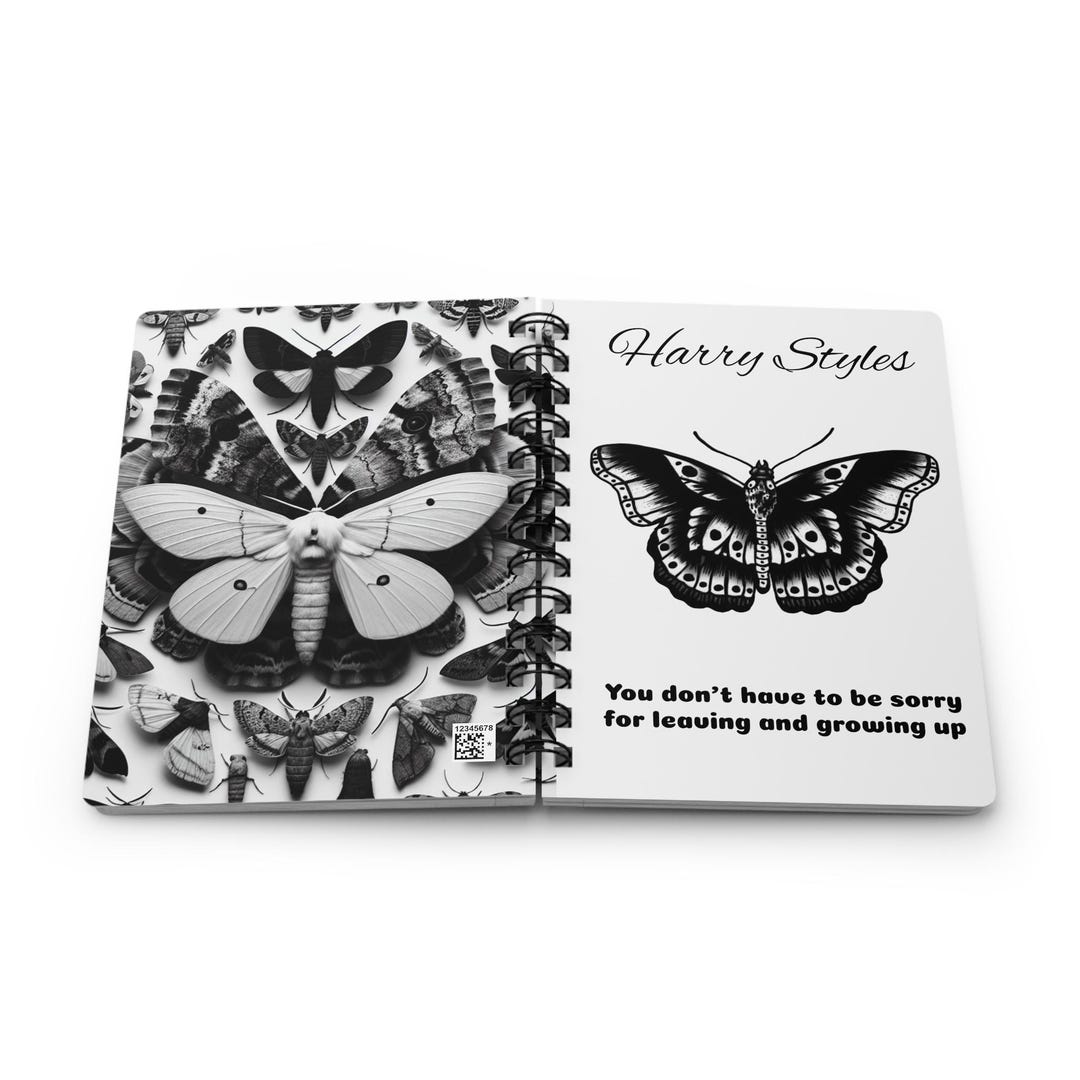 Harry Moth Styles Spiral Bound Journal, Notebook, Diary, Sketchbook ...