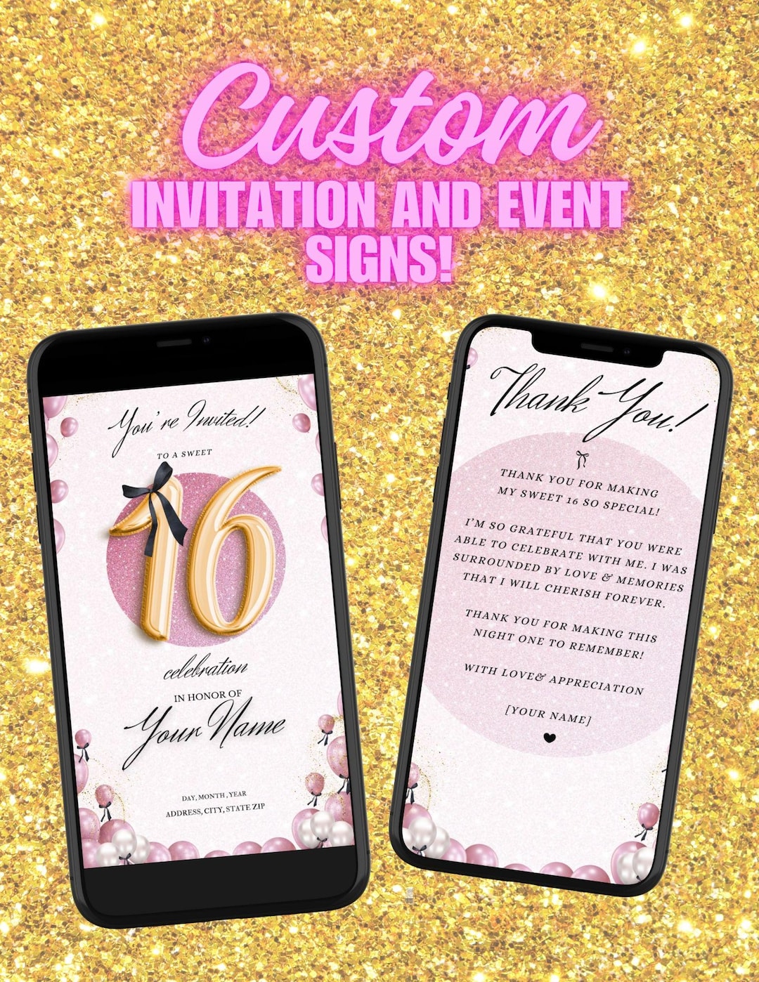 Sweet 16, Party Invitation, Birthday Invitation, Sweet 16 Invite ...