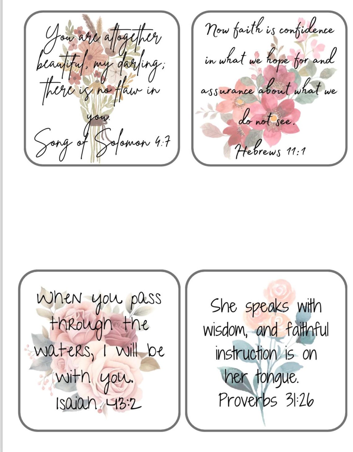Women's Scripture Cards for Verse Memory, Gift Giving - Etsy