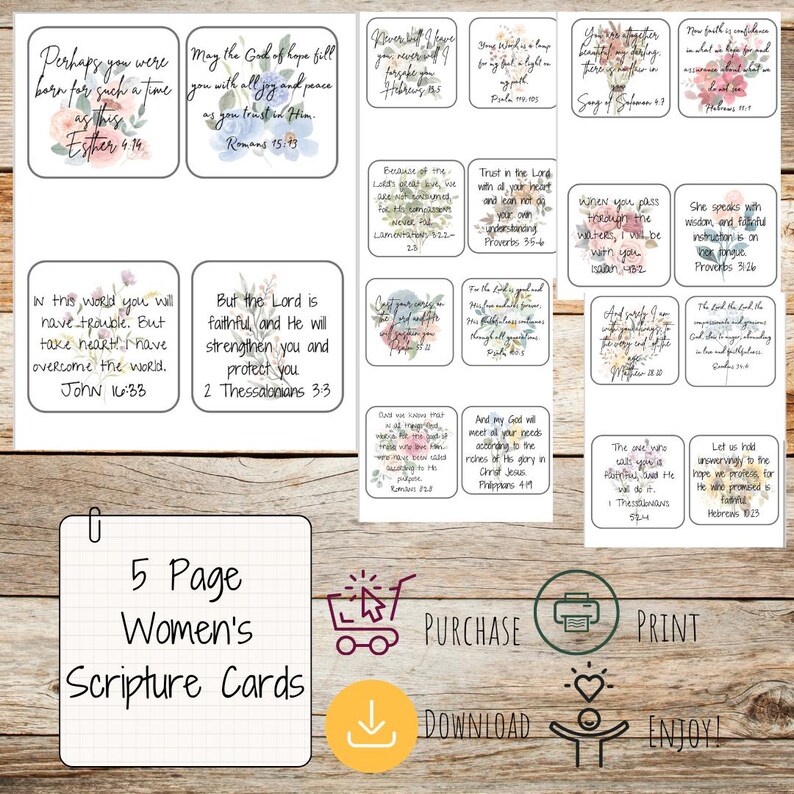 Women's Scripture Cards for Verse Memory, Gift Giving - Etsy