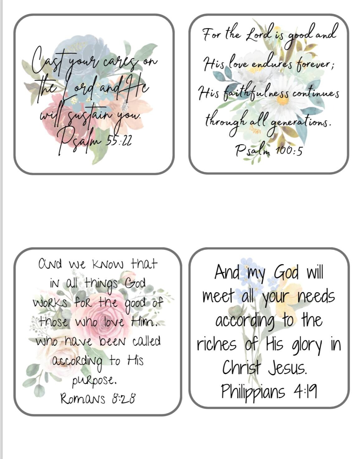 Women's Scripture Cards for Verse Memory, Gift Giving - Etsy