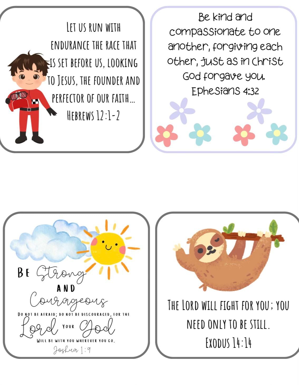 Bible Verses for Kids, Scripture Cards for Kids, Bible Verse Learning ...
