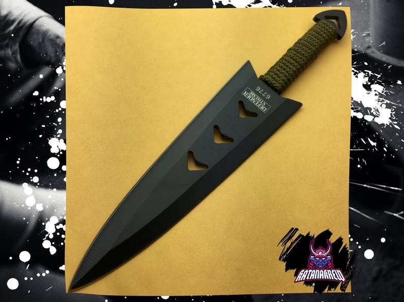 3 PC 9" Ninja Tactical Naruto Kunai Fixed BLADE HUNTING Throwing Knife ...