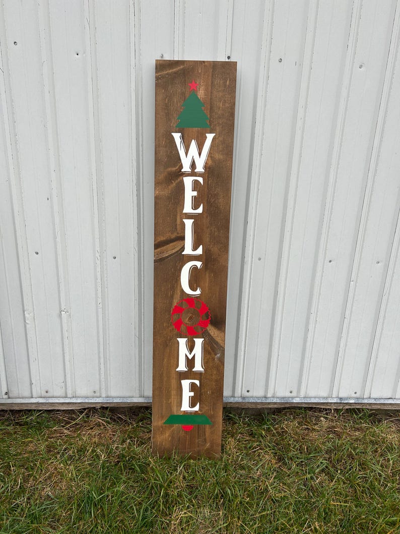 Custom Hand-painted Wood Porch Sign: Welcome Decor, 12"x48"/60" - Etsy