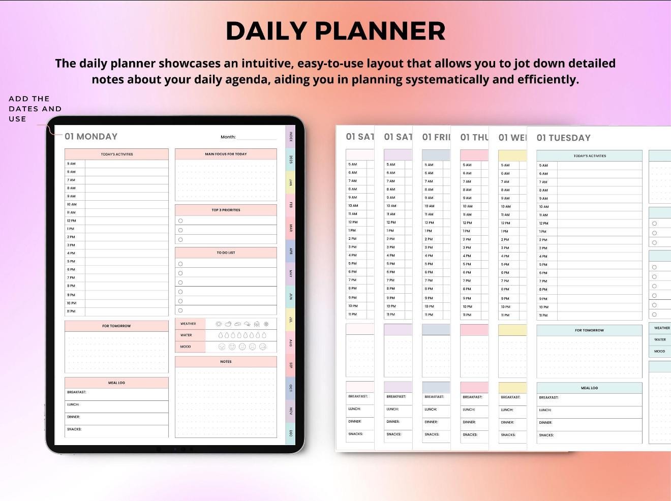 All in One Digital Planner Undated - Etsy UK
