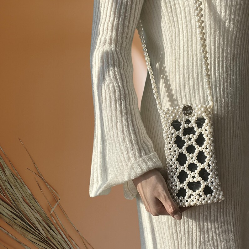 Pearl -pearl Beaded Mobile Phone Crossbody Bag,luxury Wallet Bag ...