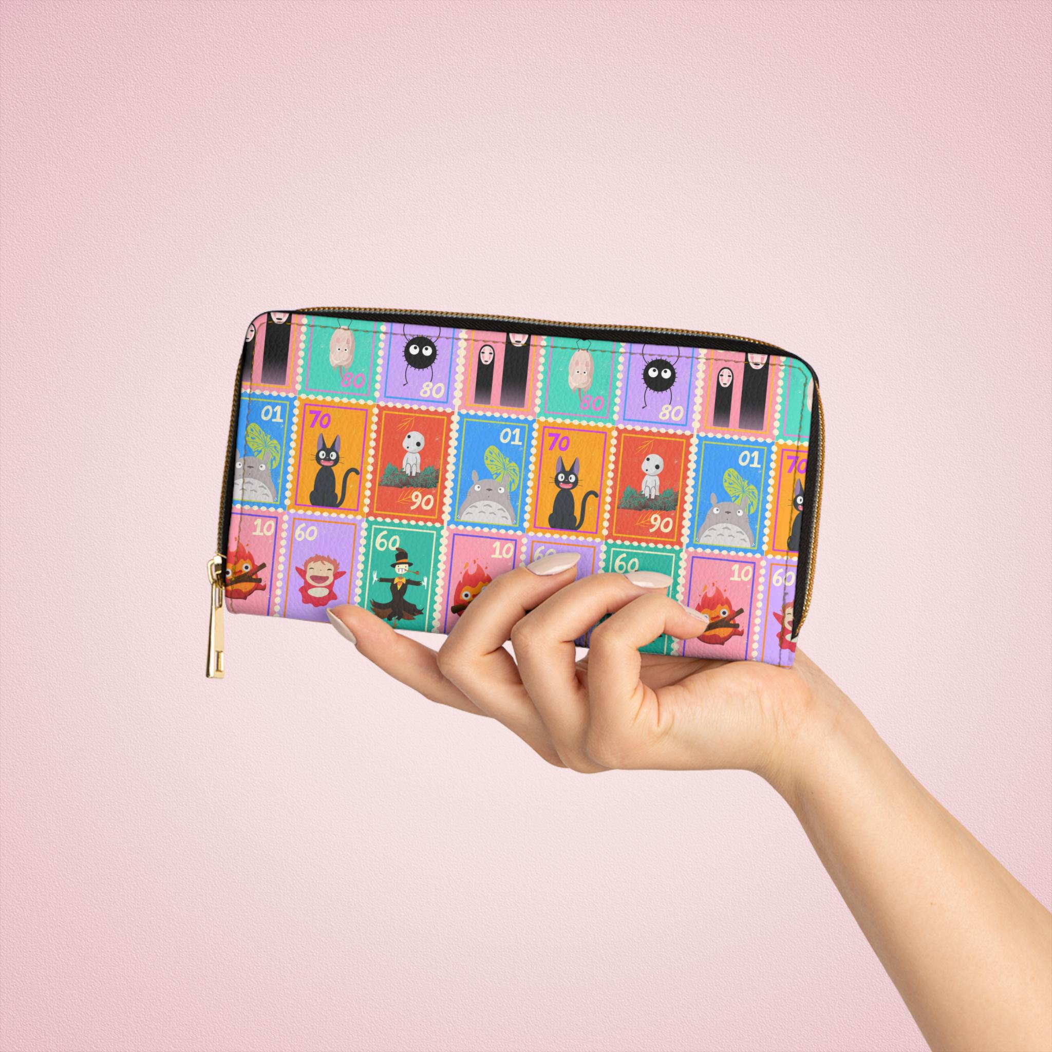 Zipper Wallet, Studio Ghibli Postage Stamp Print, Anime Fan Gift, Coin ...