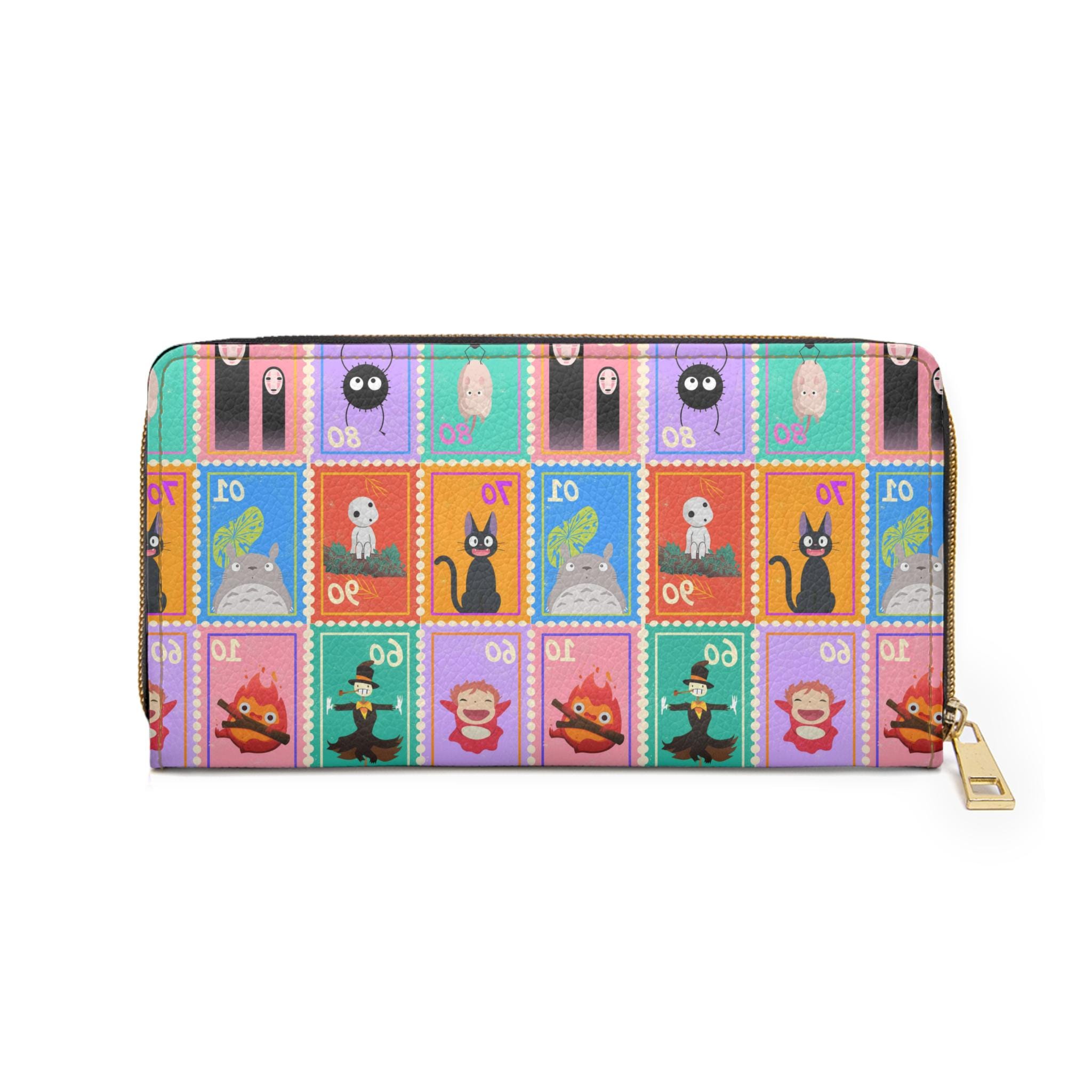 Zipper Wallet, Studio Ghibli Postage Stamp Print, Anime Fan Gift, Coin ...