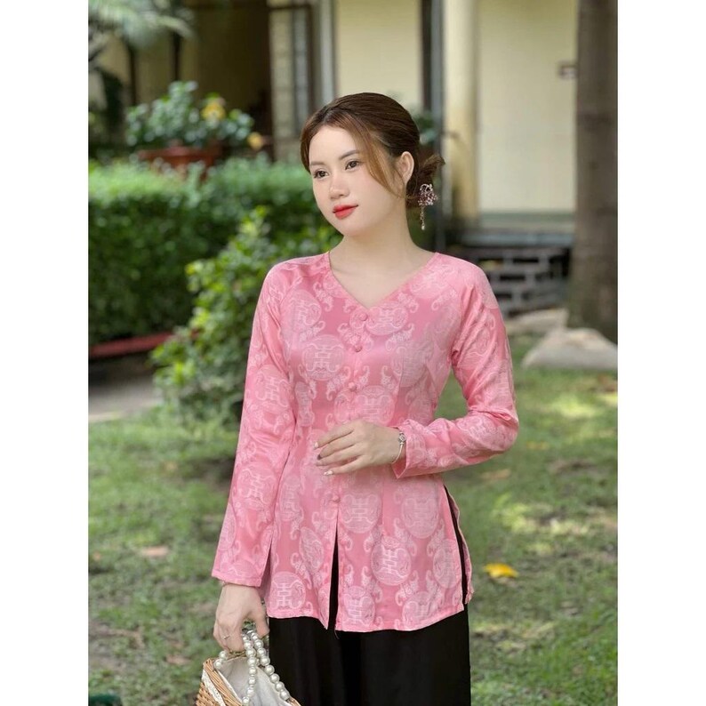 Pre-made Ao Dai Ba Ba - Vietnamese Traditional Ao Ba Ba - Silk Brocade ...