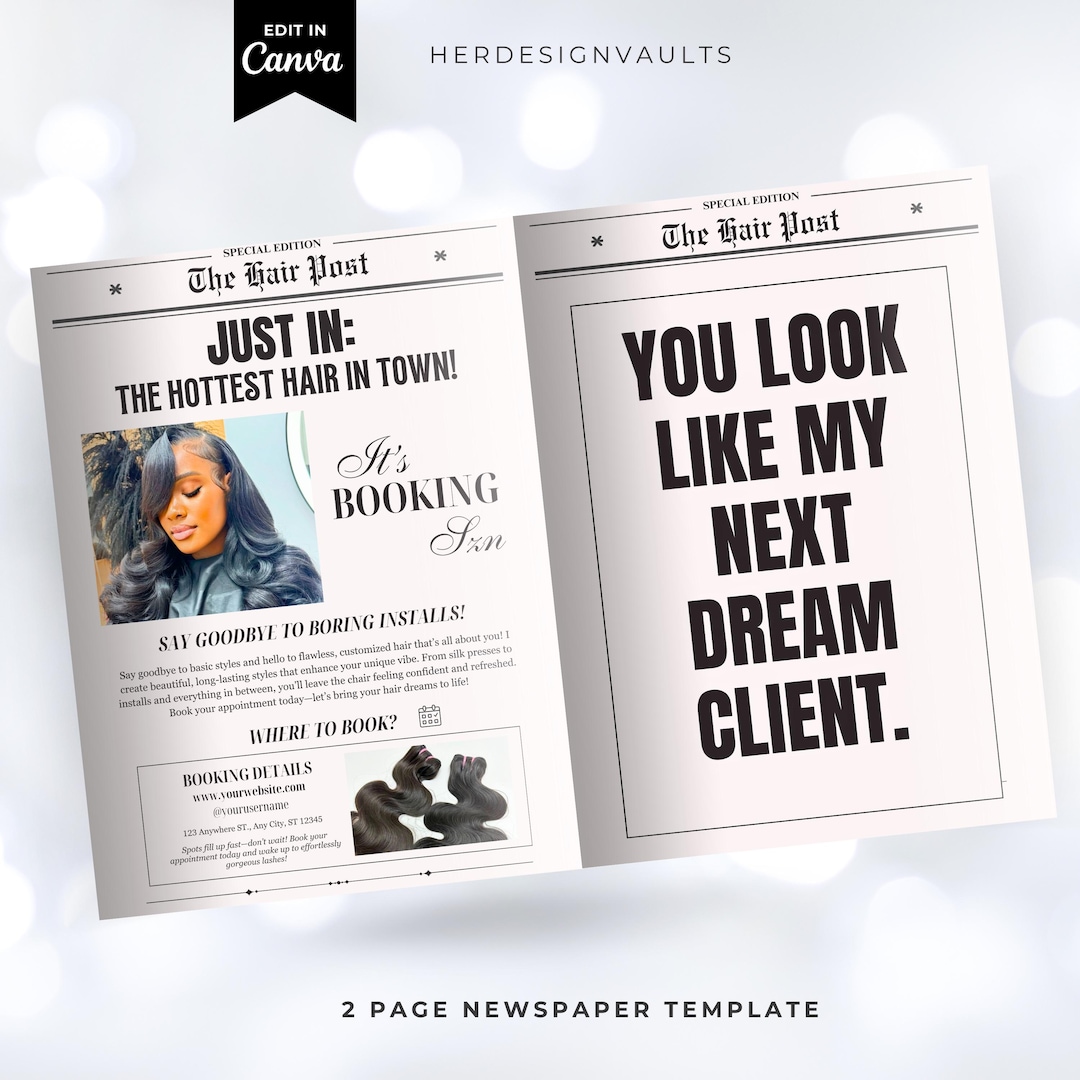 Canva Business Newspaper Template, Custom Newspaper for Photoshoot, DIY ...