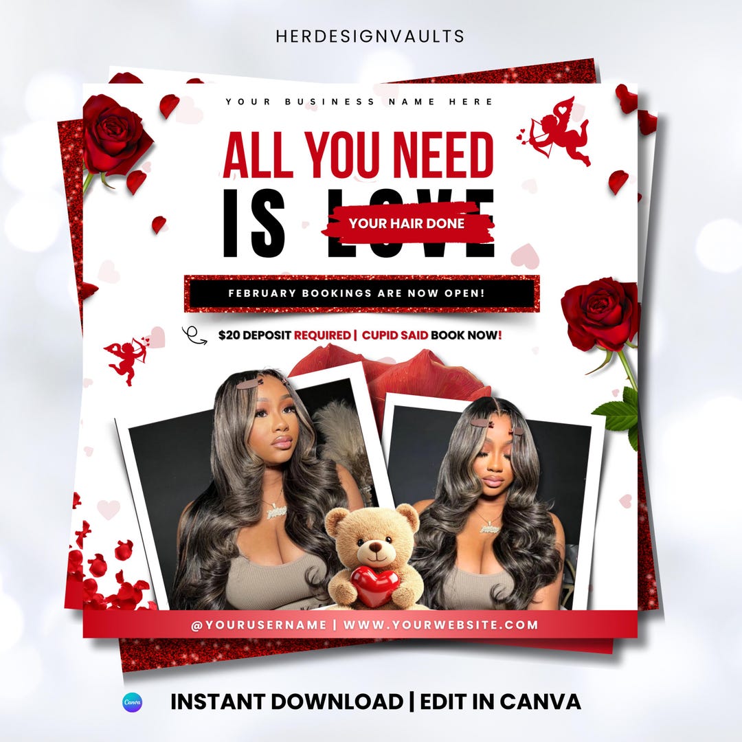 Valentine Booking Flyer Template | February Books Open | February ...