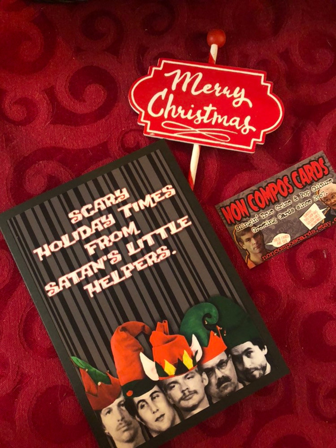 Satan's Little Helpers Holiday Card Elves Dahmer Btk Bundy - Etsy