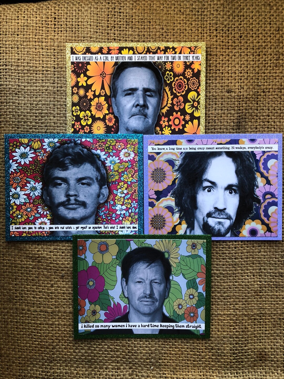 True Crime Note Cards Set of 8, Series 2 Jeffrey Dahmer, Gary Ridgway ...