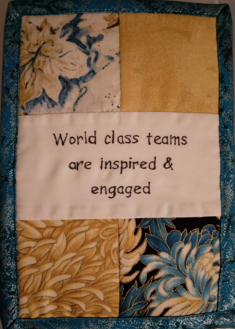 World Class Teams Are Inspired & Engaged - Gold Turquoise - Etsy