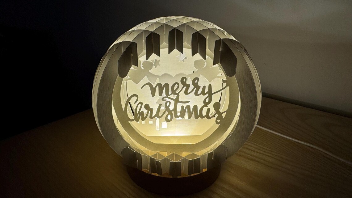 Sphere Pop up 3D Card - Paper Art - Merry Christmas Card - Gift - Etsy