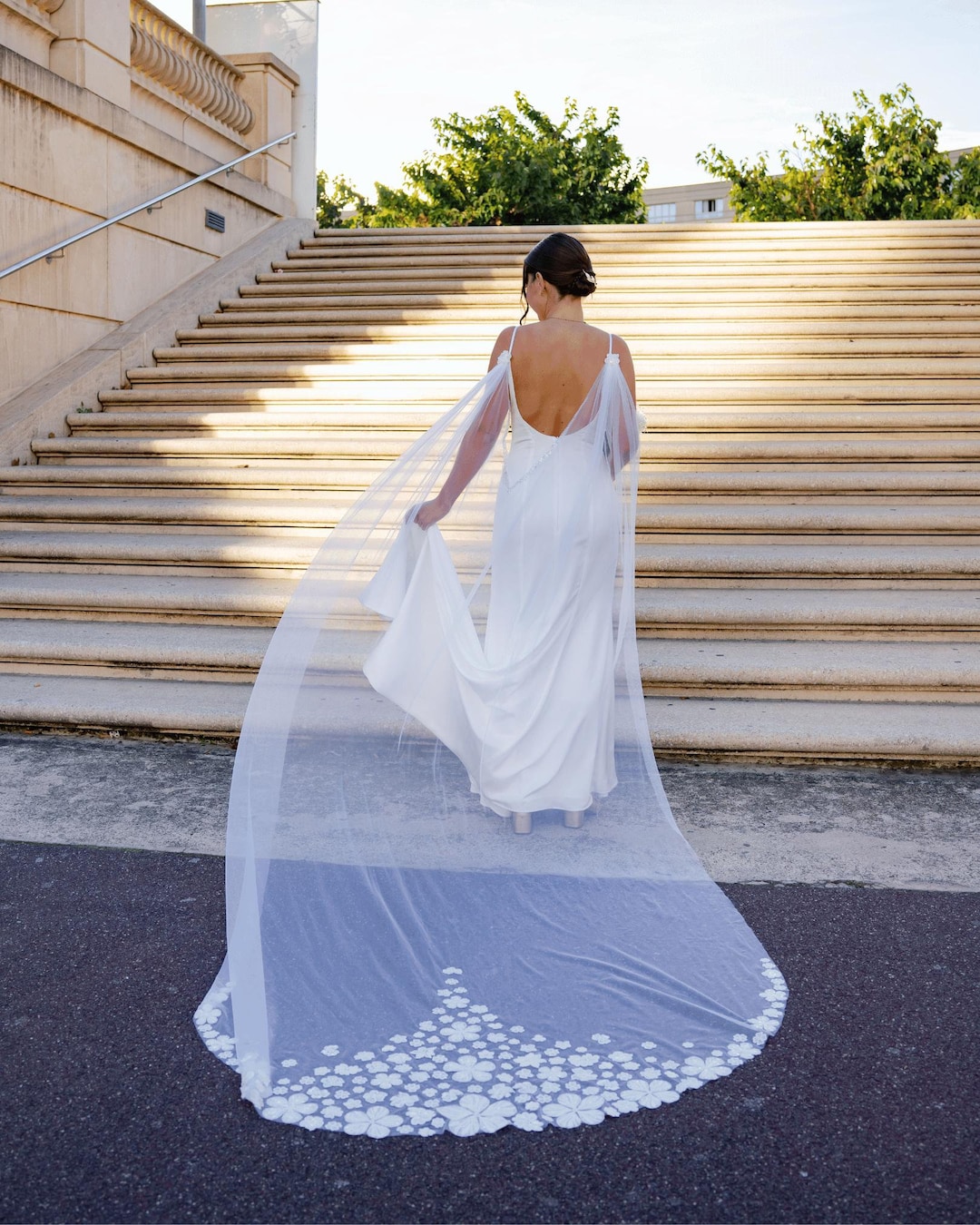 Elven Bridal Cape, or Stylized Bridal Veil in Fine Tulle, Pearl River ...