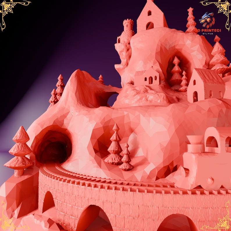 3D Printed Christmas Village STL File - Miniature Christmas House, DIY ...