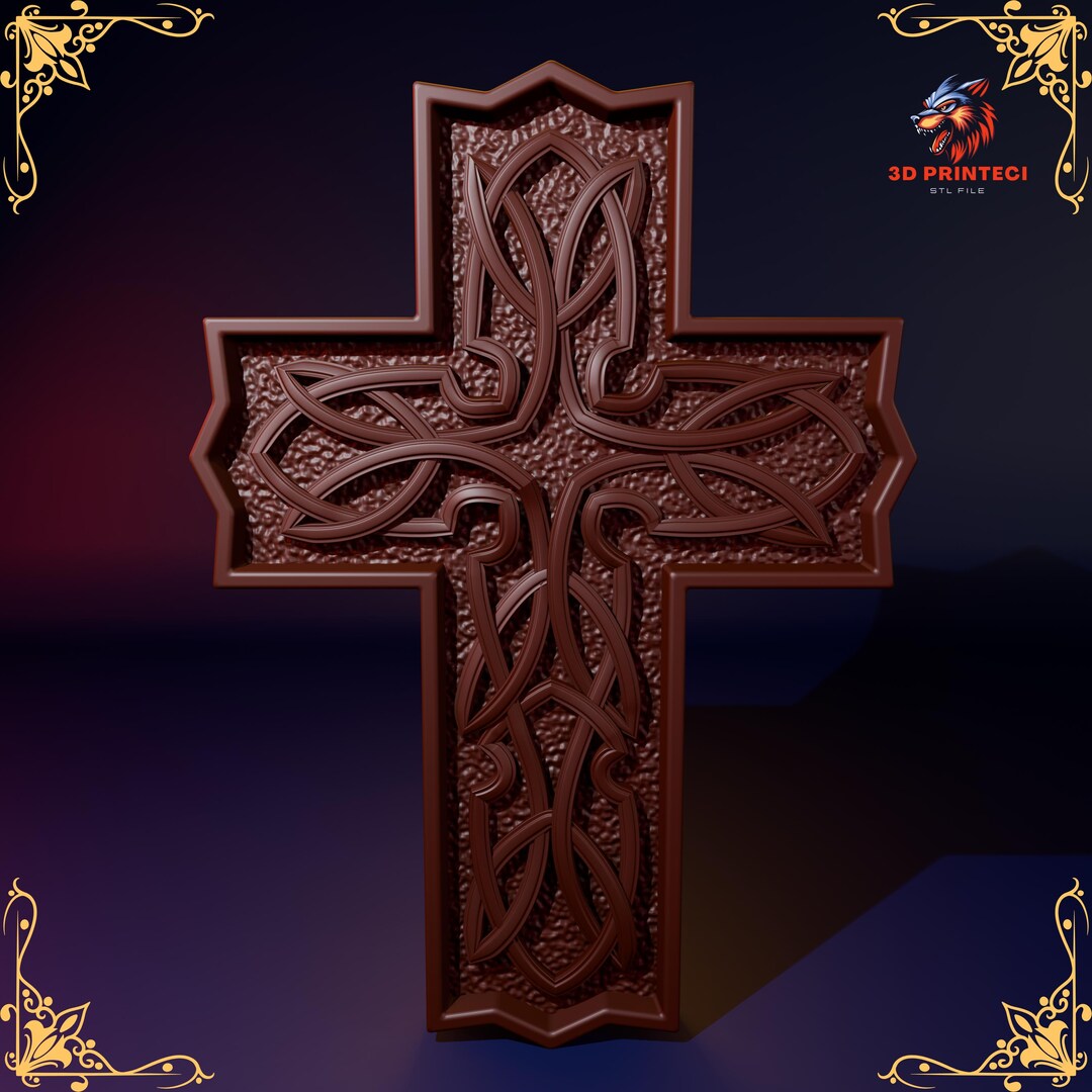 Divinely Detailed Cross 3D Printable STL - Religious Symbol for ...