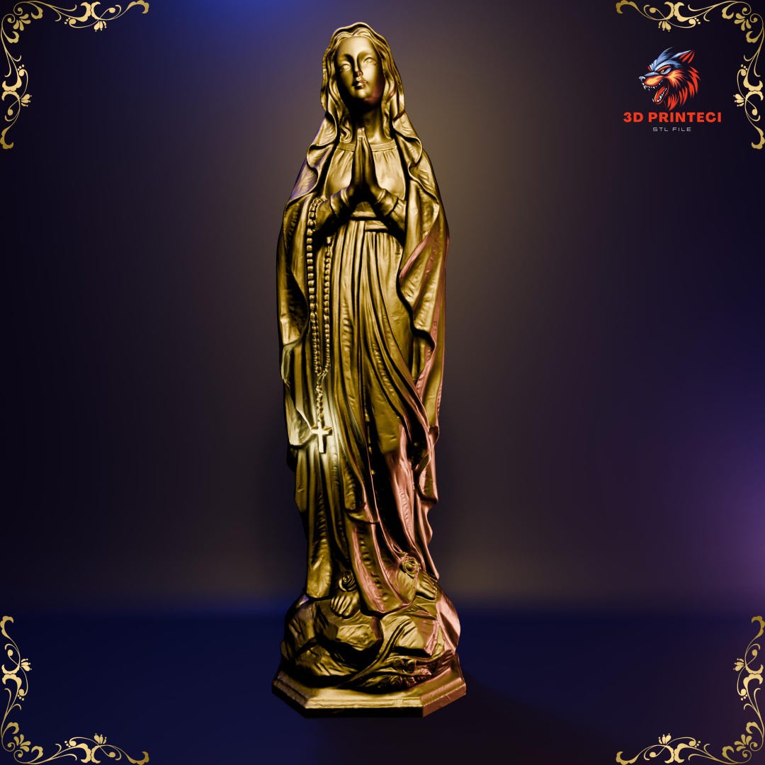 3D Mother Mary Statue STL for DIY Faith Art - Create Religious Icons ...