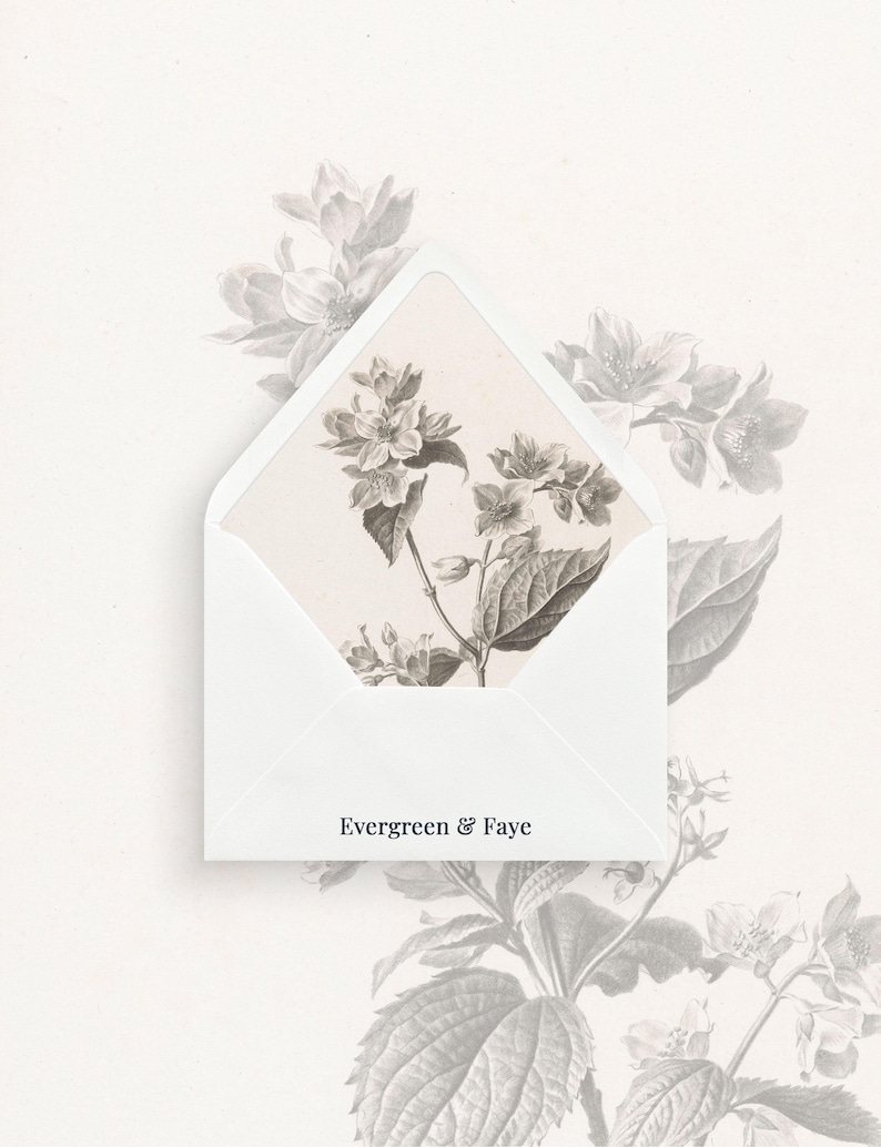 Rustic Modern Envelope Liner for Romantic Wedding Invitations and ...